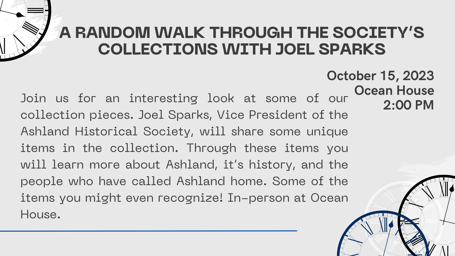 Past Events – Ashland Historical Society